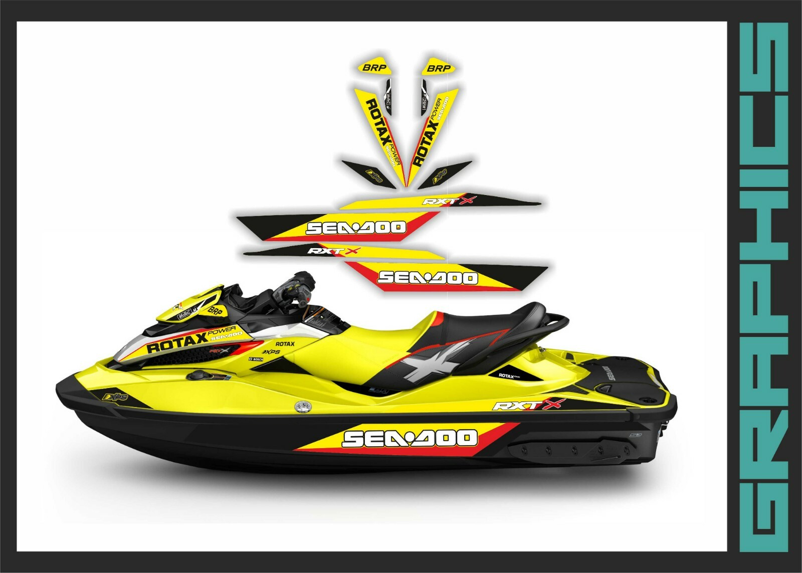 SEADOO RXT RXTX IS AS RS 255 260 300 Graphics kit Decals set for 2009 ...