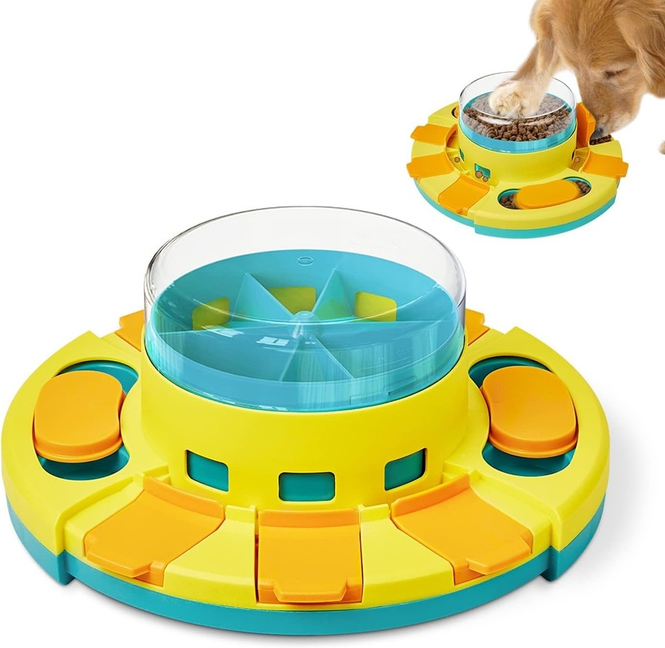 Dog Puzzle Toy 2 Levels, Slow Feeder, Pup Food Treat Feeding Dispenser ...