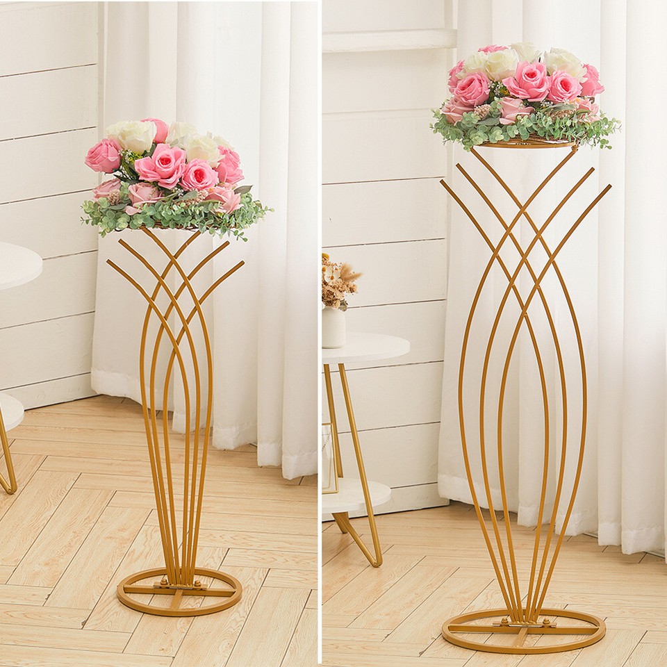 50-100CM Gold Geometric Plinth Flowers Stand Pedestal Wedding Decor ...