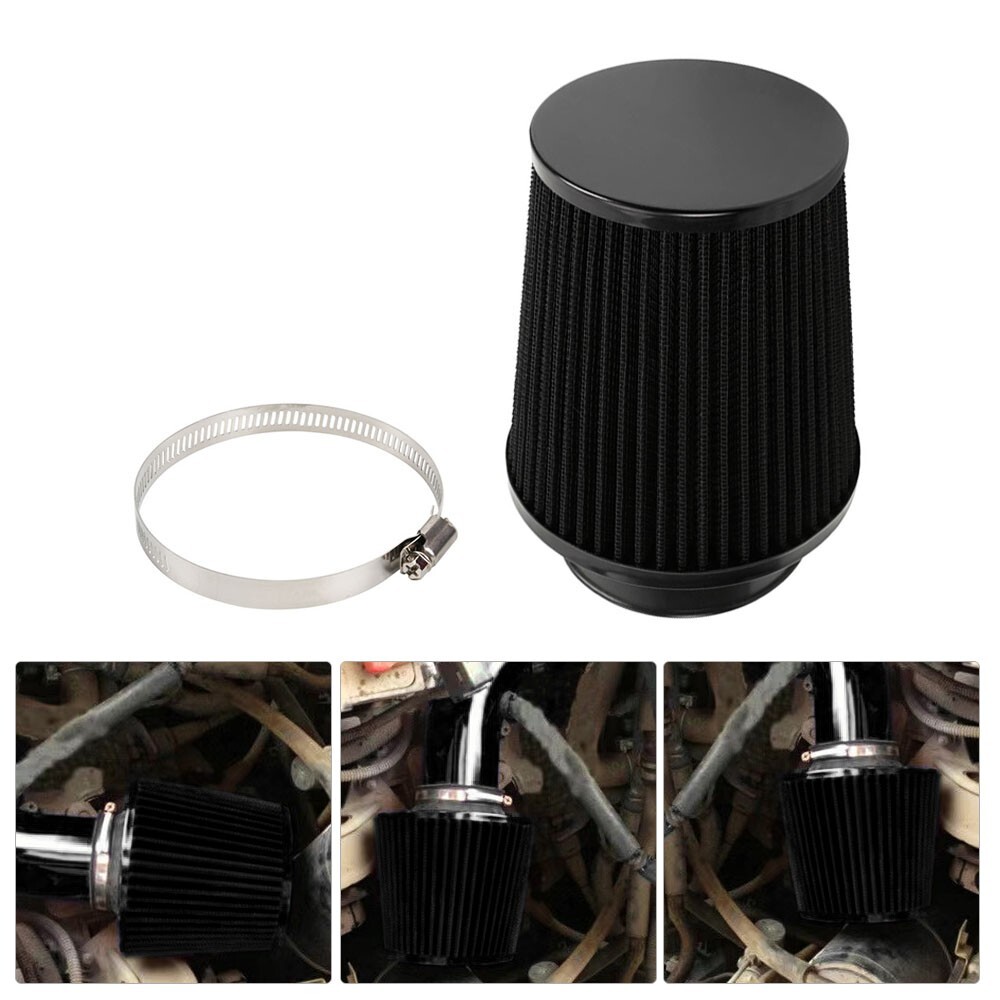 3" 76mm High Flow Inlet Dry Air Filter Cold Air Intake Cone Replacement ...