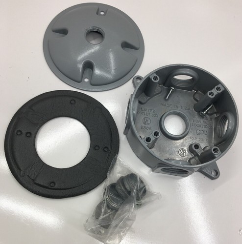 753D STONCO WEATHERPROOF ROUND OUTLET BOX DIE CAST ALUMINUM 0.75 IN ...