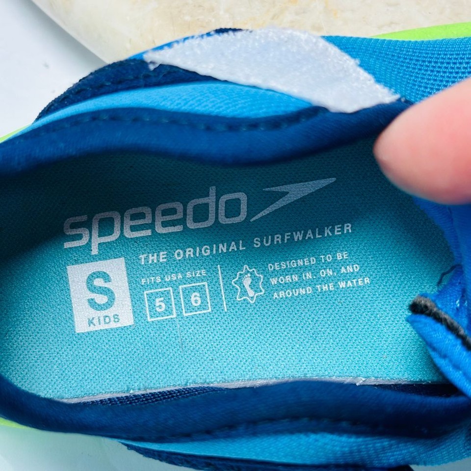 Speedo Toddler Kids Size S 5-6 Water Slip On Shoes Blue Green Beach ...