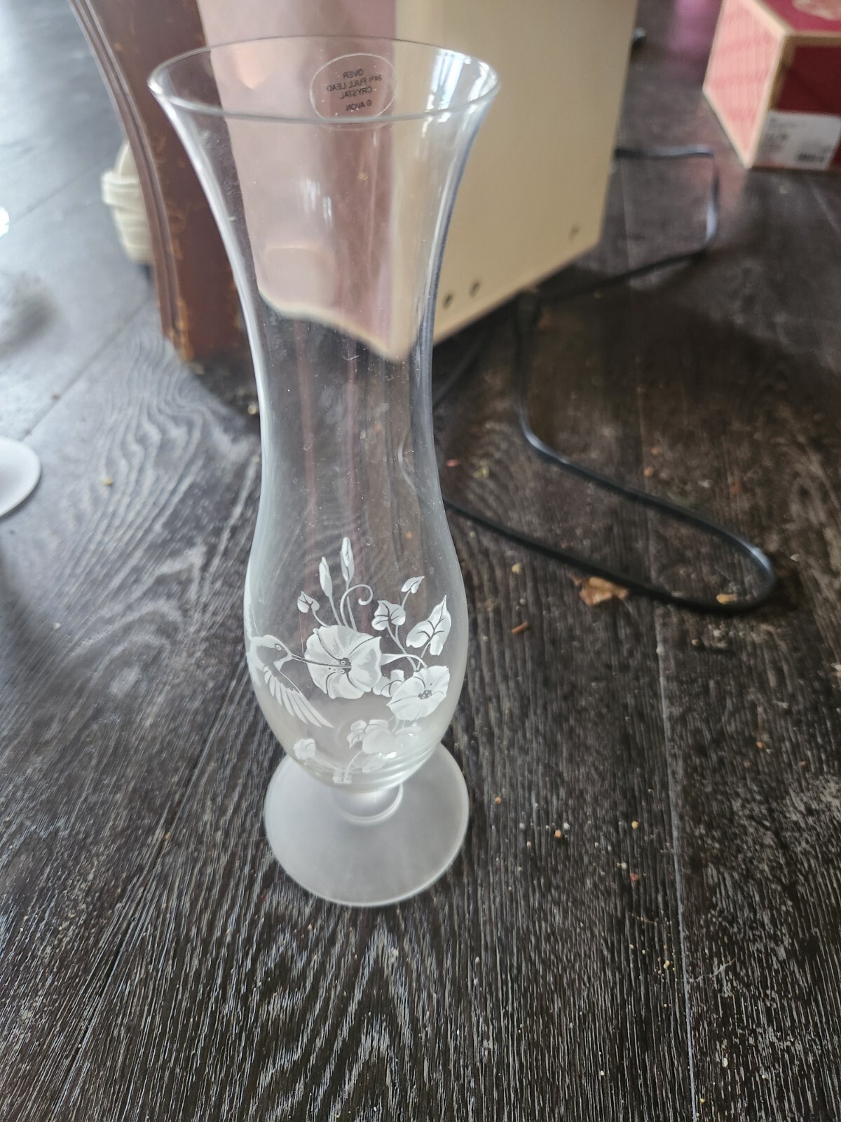 RARE Vintage 1999 Avon 24% Lead Crystal Hummingbird Bud Vase | eBay