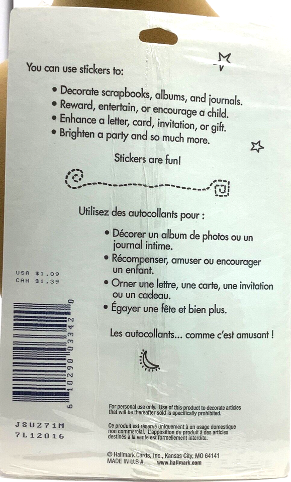 Heartline Hallmark Stickers NIP Cats Kitty Kittens Acid-Free 3 Full ...