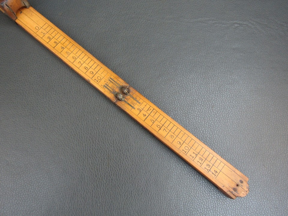 Vintage boxwood & brass folding foot measure rule ruler by Ullathorne ...