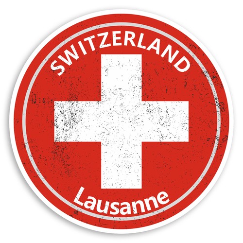 2 x 10cm Lausanne Switzerland Vinyl Stickers - Swiss Flag Luggage ...