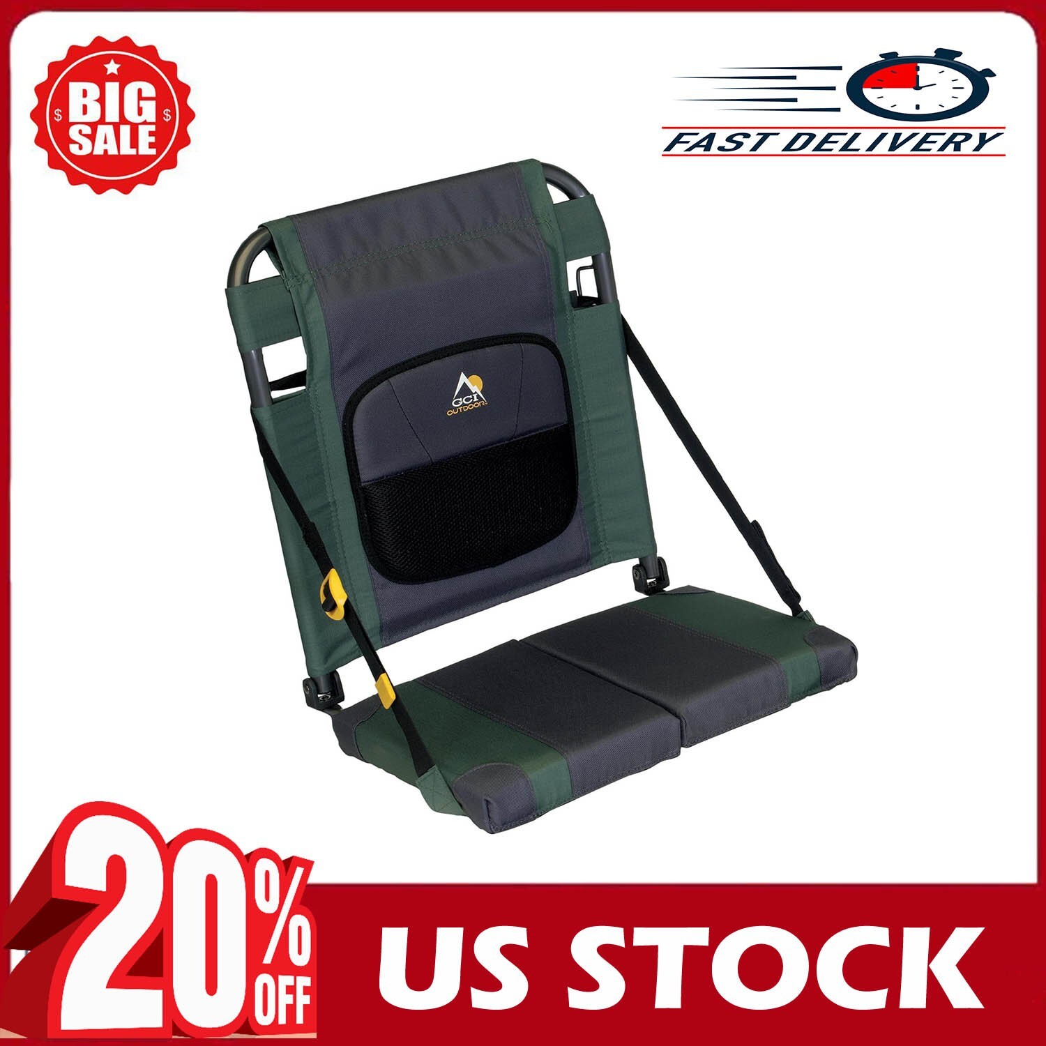 SitBacker Adjustable Canoe Seat with Back Support, Collapsible ...