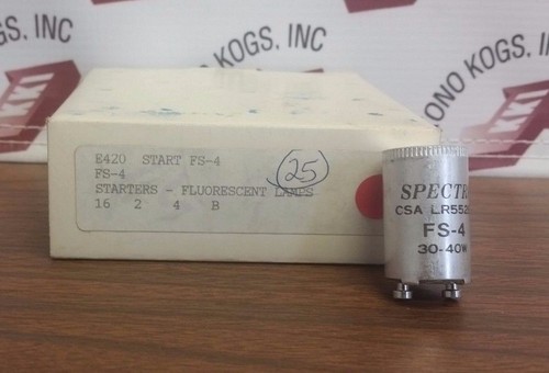 Box of 25 NEW Spectro FS-4 Starters-Fluorescent Lamps | eBay