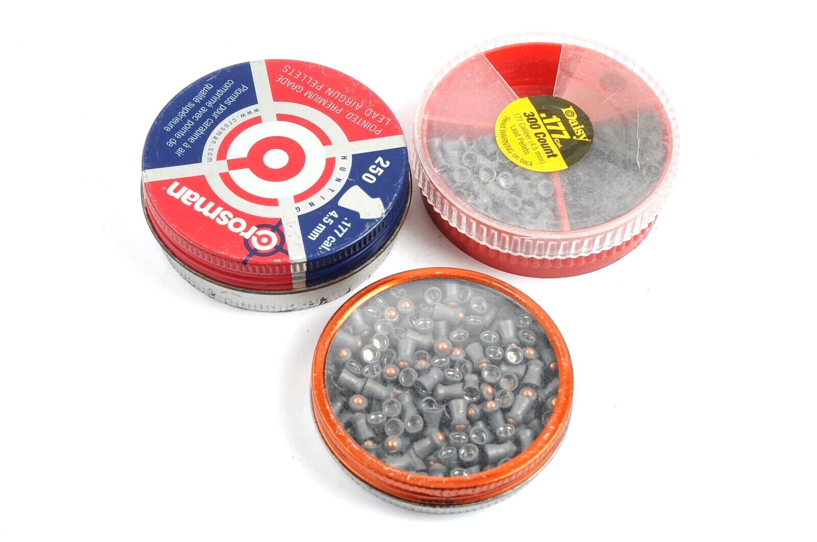 Lot of 3 .177 MM Crossman Daisy Pellets for BB GUN Lead & Copper Flat ...