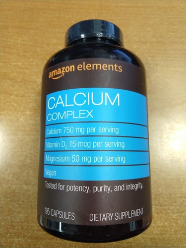 Amazon Elements Calcium Complex, 195 capsules EXP 7/31/24 W1A ...