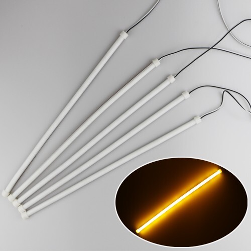 Yellow 4X 12V 30CM Soft Thin SMD LED Tube Bar DRL Tail Grill Light ...