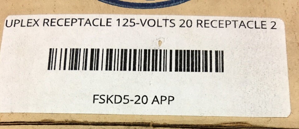 FSKD5-20 APPLETON DUPLEX RECEPTACLE 125-VOLTS 20 RECEPTACLE 2 GANG 3.16 ...