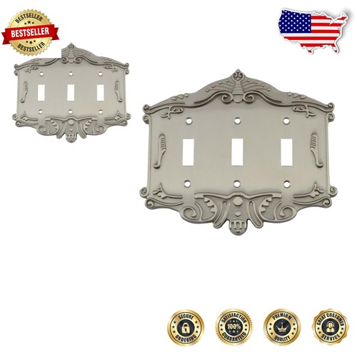 Timeless Satin Nickel Victorian Light Switch Plate - Durable Brass ...