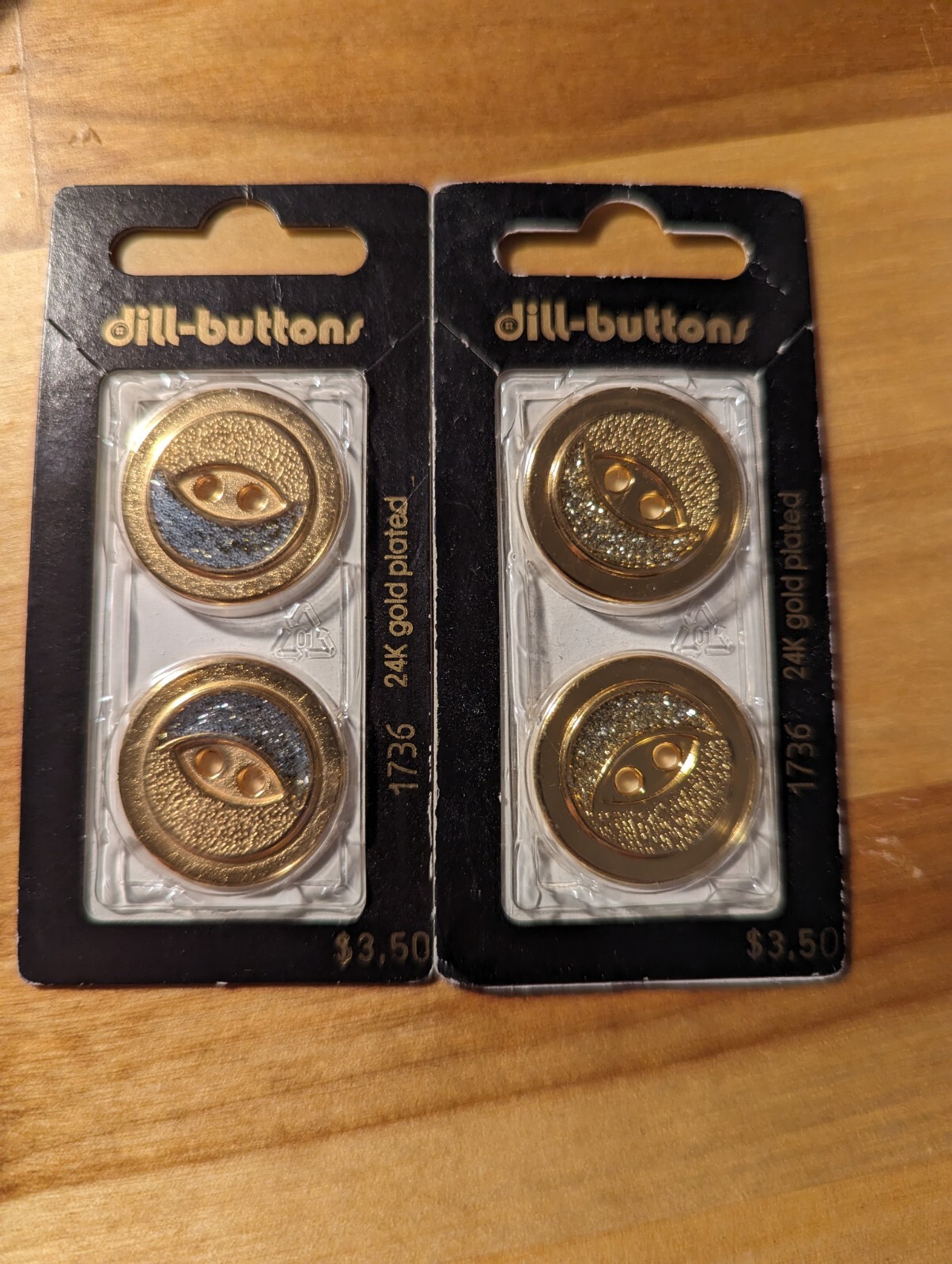 Dill Buttons (1736). Lot Of 2. Made In Germany. 24k Gold Plated. | eBay