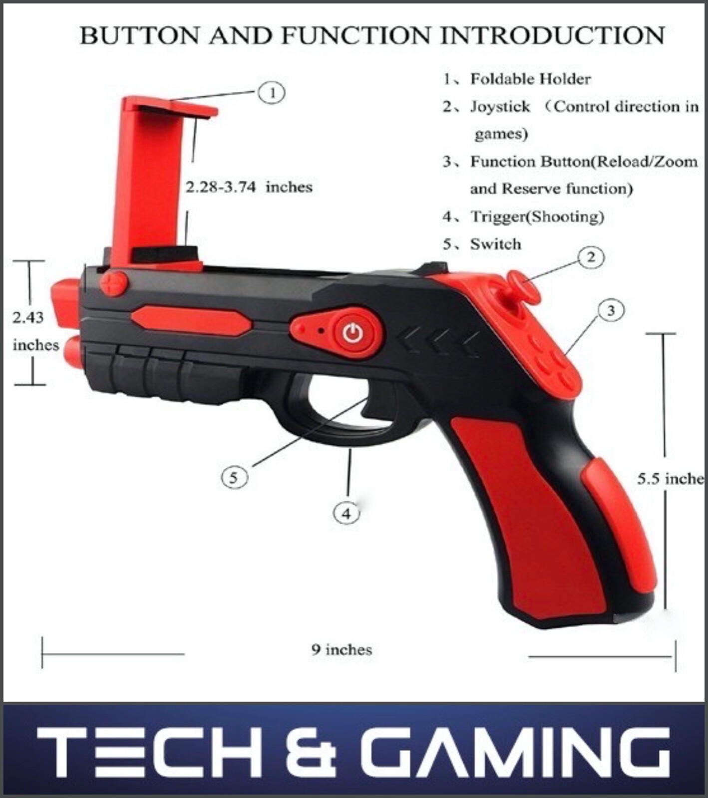 AR Blaster Augmented Reality 360° VR Mobile Gaming Device - suits iOS ...