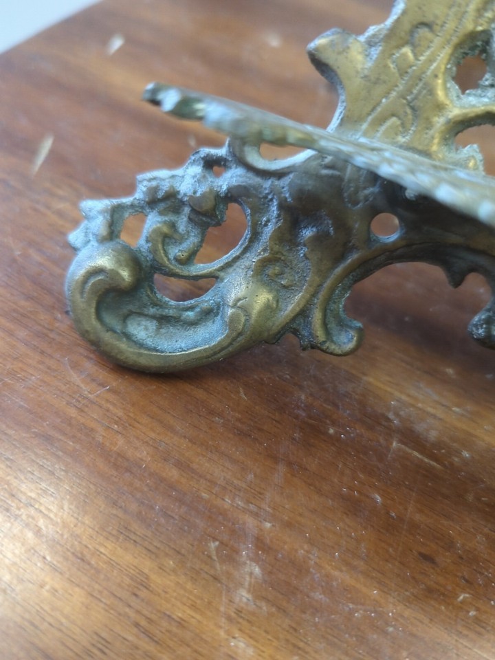 Vintage Rococo Revival Style Polished Brass Table Display Easel 15" H ...