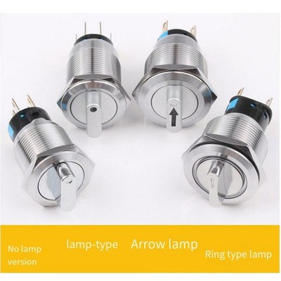 12 24V Push Button Switch Stainless Steel 2 Positions 1NO1NC 19mm Hole ...