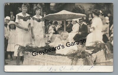 RPPC Bridge Club Parade Float Mushroom GRASS VALLEY CA 1908 Real Photo ...