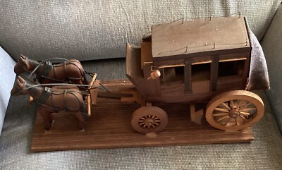 1948 Solid Wood Model Kit Stage Coach Highly Detailed 6” by 8” by 15 ...