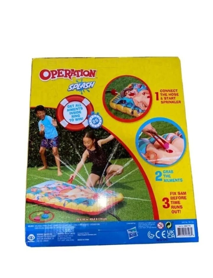 NEW Operation Splash Sprinkler Mat Game Hasbro Home Water Fun, 2 ...