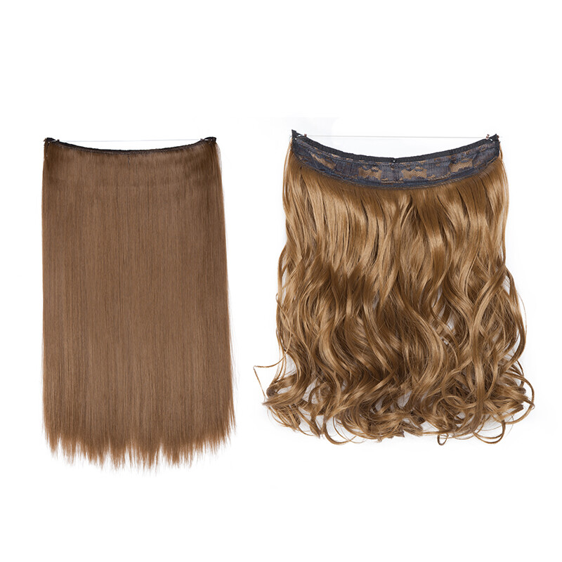 Secret Elastic No Clip Wire in Hair Extensions Natural Blonde Hairpiece ...