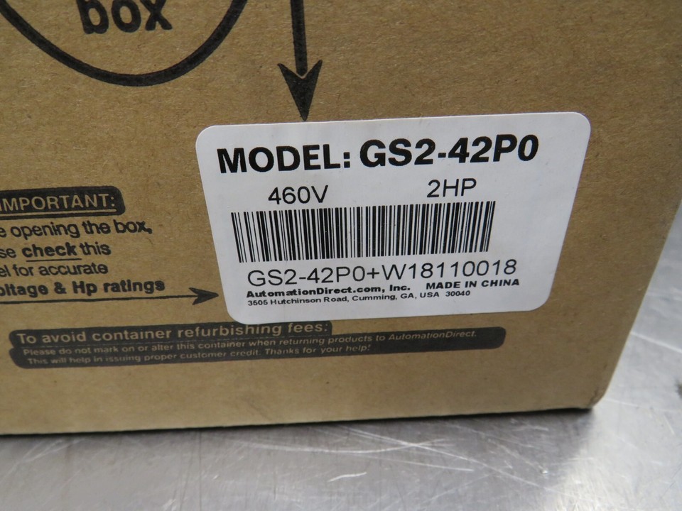 AutomationDirect GS2-42P0 Drive 2HP GS2-42P0+W18110018 | eBay