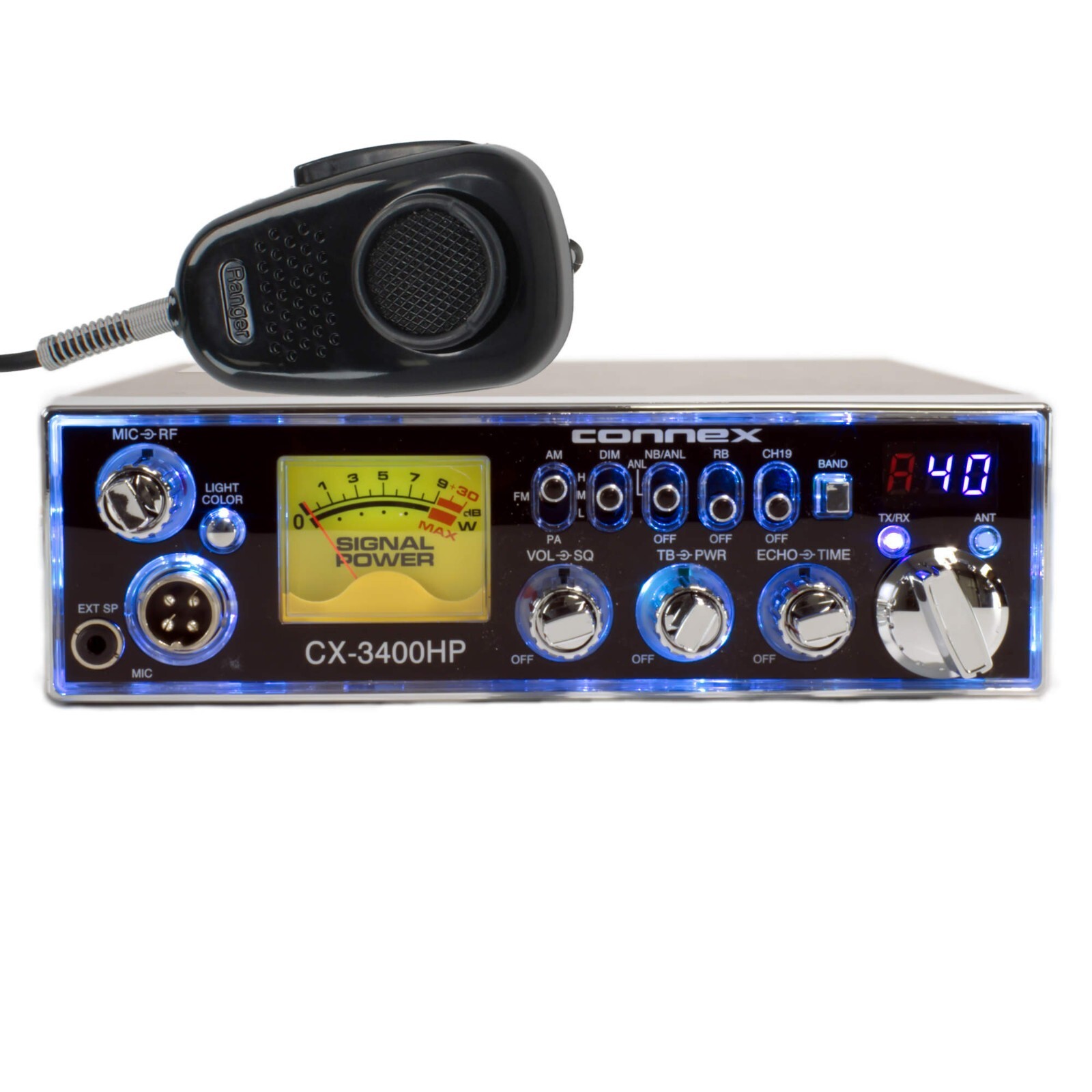 Connex CX-3400HP 10 Meter Amateur Mobile Radio, 40 Channels, AM/FM ...