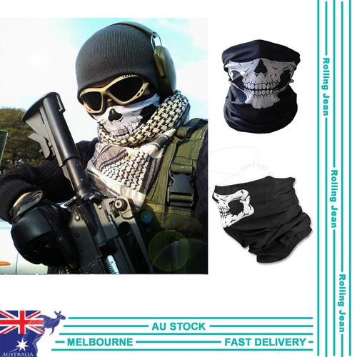 Skeleton Ghost Skull Face Mask Biker Skull Neck Warmer Biker Costume ...