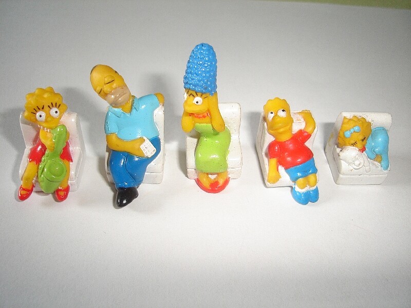 THE SIMPSONS COUCH POTATOES MINI RUBBER FIGURINES SET COLLECTIBLES ...
