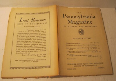 The Pennsylvania Magazine of History & Biography OCTOBER 1945 Vol LXIX ...