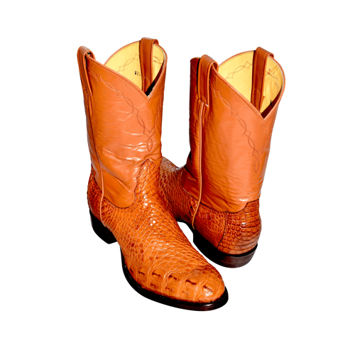 $1600 Mens Alligator Boots 11D Peanut ROPER Bias Cut Genuine American ...