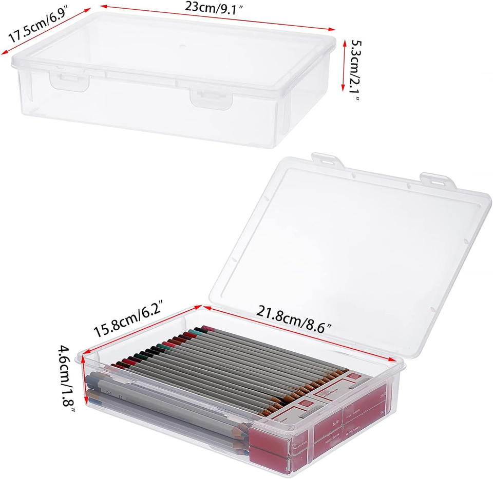 BTSKY Clear Plastic Storage Box with Flap Lid, Multipurpose Small-6 ...