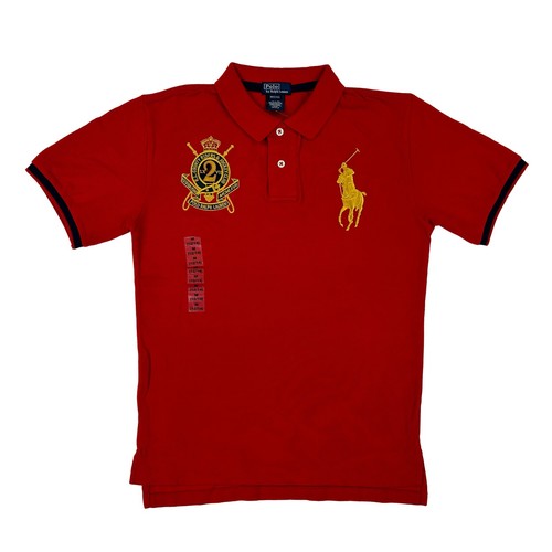 Polo Ralph Lauren Boy's Big Pony Emblem Polo - Red (Gold) - Size: M (12 ...