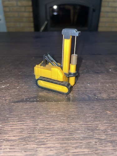 Vtg Mini Wind Up Yellow Plastic Toy Crane Construction Machine WORKS ...