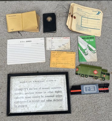 Railway Express Agency REA Railroad Advertising Sign Pencils Paper ...