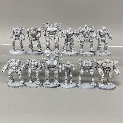 12 BATTLETECH 3D PRINTED MECHS BATTLE COMPANY MINIATURES ROBOTS LANCE ...