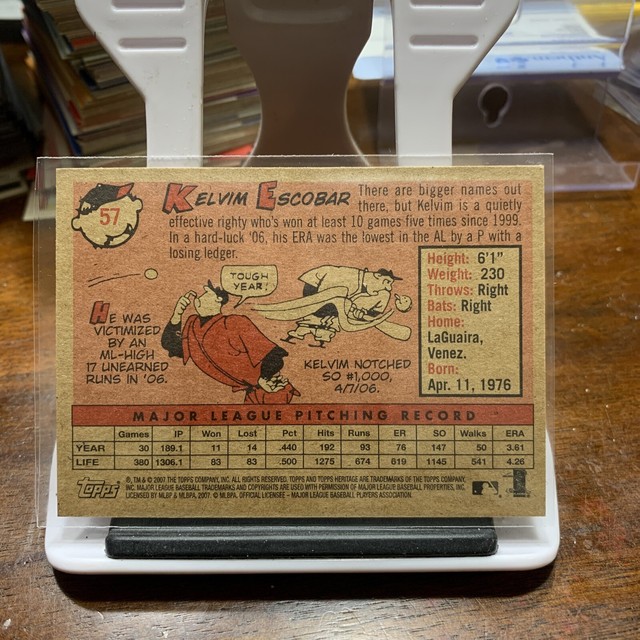 2007 Topps Heritage - White Player Name #57 Kelvim Escobar for sale ...