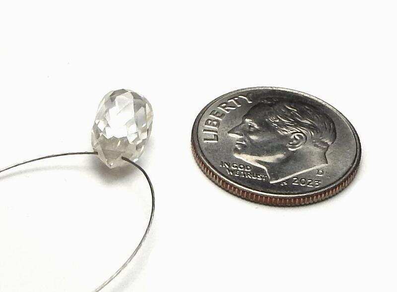 WHITE DIAMOND 9mm Faceted Bullet Teardrop Focal Bead 3 carats | eBay