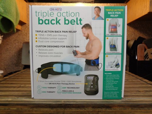 DR-HO'S - Triple Action Back Belt TENS + EMS Pain Relief Muscle Lumbar ...