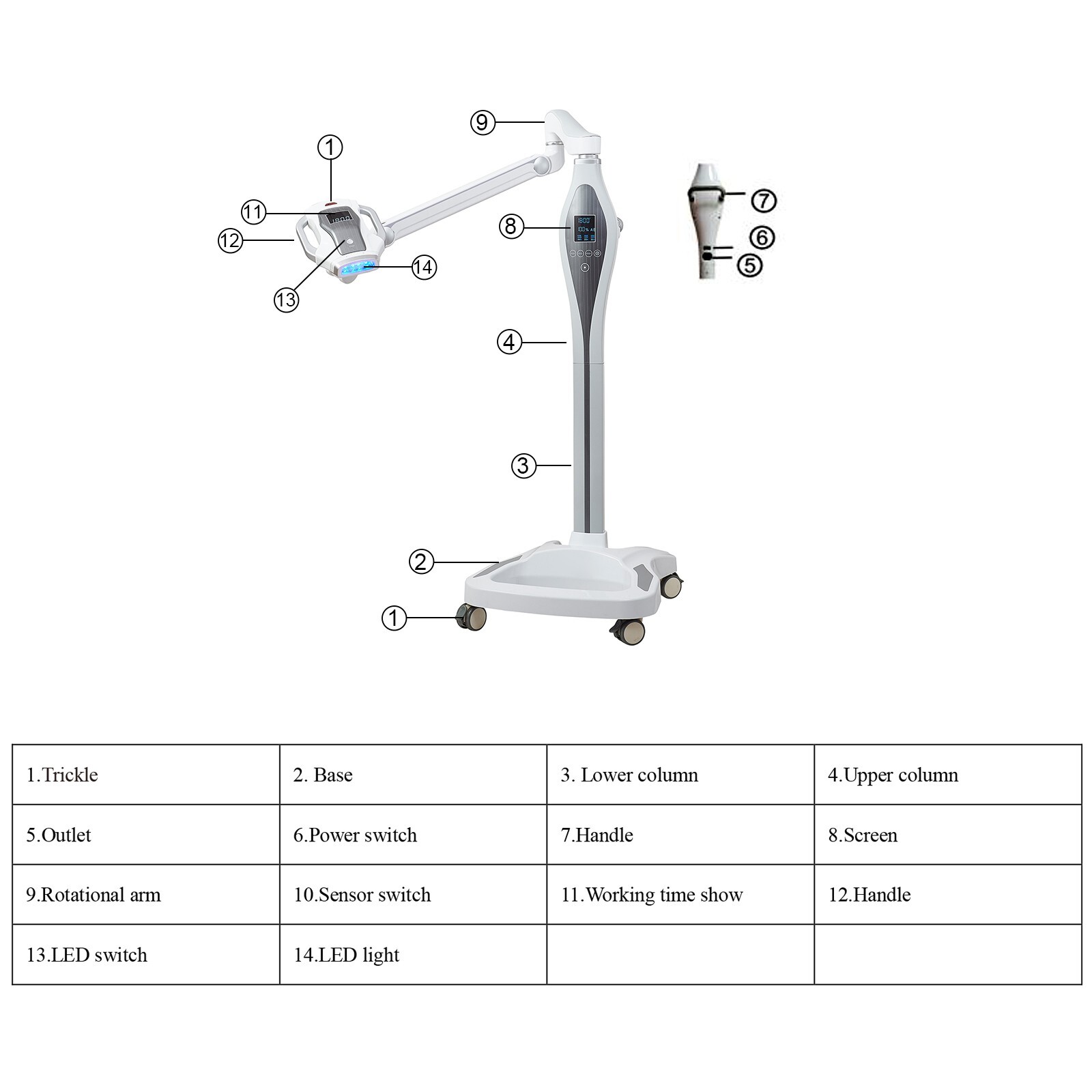 60W Dental LED Bleaching System Teeth Whitening Lamp with Double Screen ...