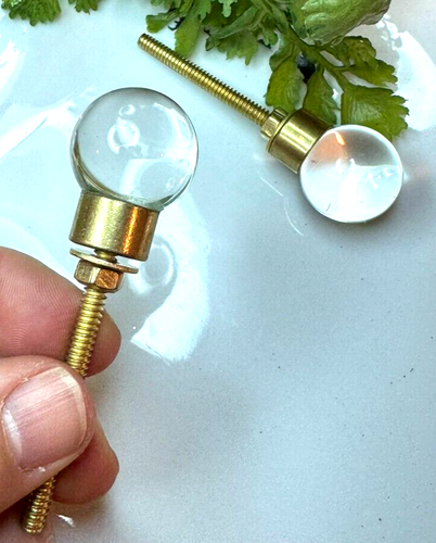 Petite Clear Round ball Glass Cabinet Door Knobs Modern Drawer Pulls ...