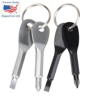 2pcs Key Ring Screwdriver EDC Tool Set Outdoor Pocket Mini Tool with ...