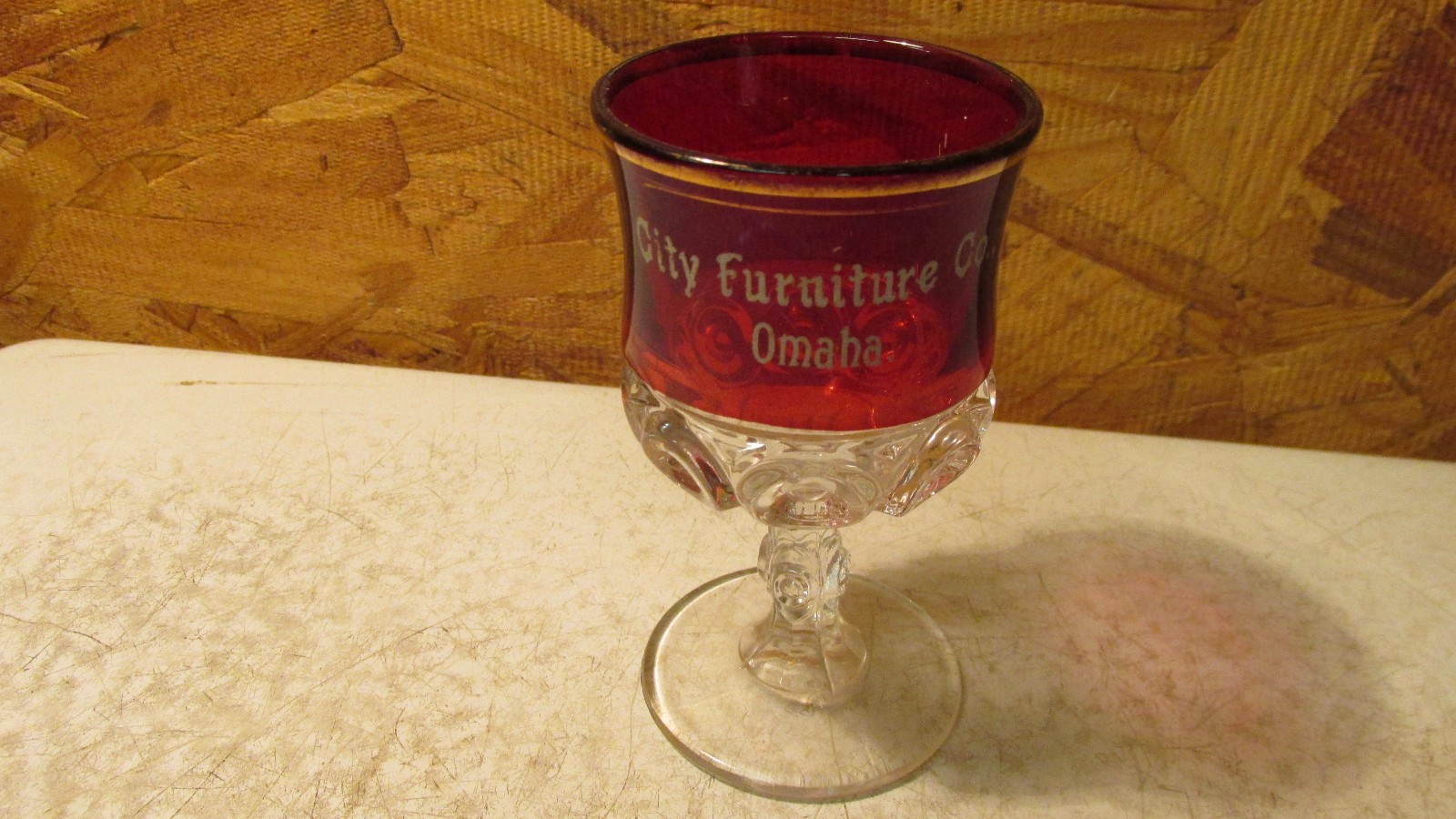 Antique Ruby Flash Goblet City Furniture Omaha Souvenir | eBay