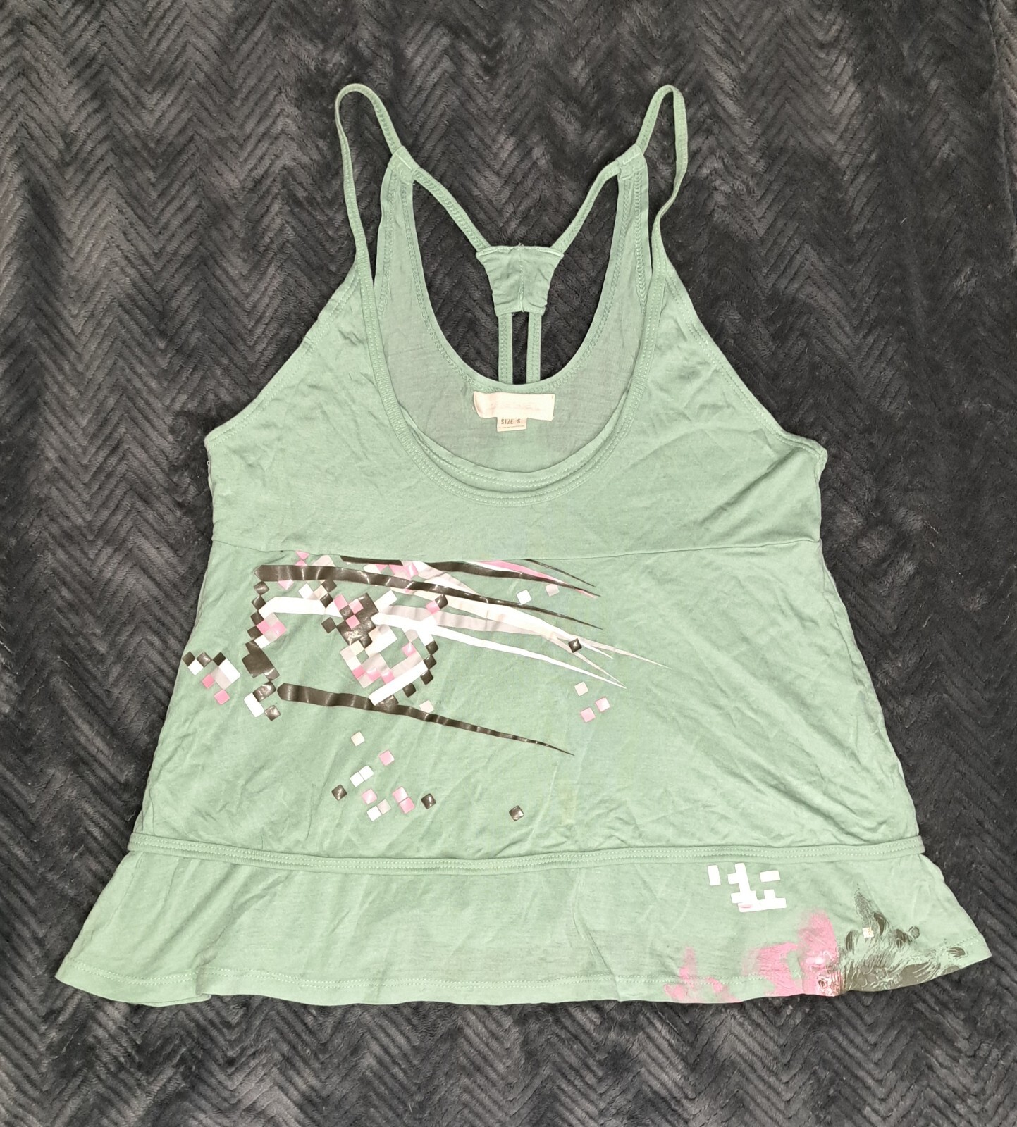 DIESEL Mint Green Tank Top Abstract Graphics S | eBay