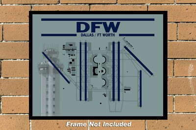 DFW Airport Diagram with Control Tower 11" x 14" Color Photograph ...