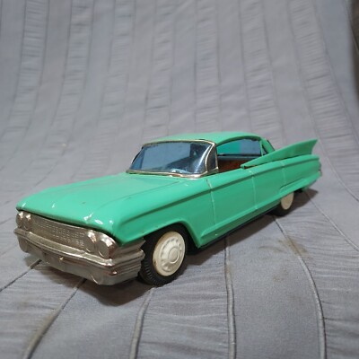 Rare Teal Vintage Marusan Friction Tin Car CADILLAC SEDAN made in Japan ...