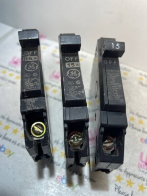 3 GE THQP115 15A 120V 1 POLE TYPE TQP CIRCUIT BREAKER LOT OF 3 | eBay