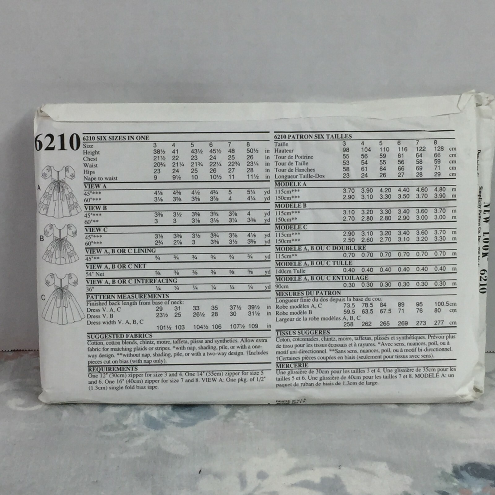 New Look 6210 flower girl ruffle dress vintage UNCUT sewing Pattern ...