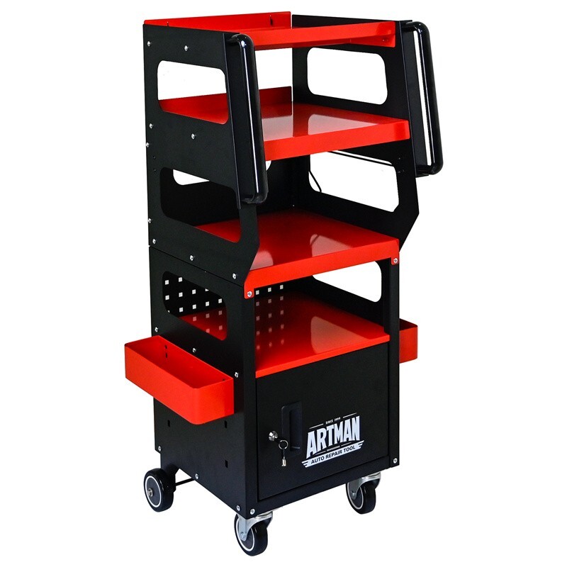 4 Tier Rolling Tool Cart Mechanic Storage Trolley for Automotive ...