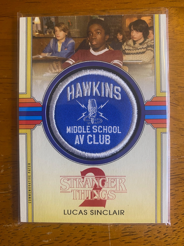 STRANGER THINGS - Season 2 PATCH CARD - Lucas Sinclair - Hawkins AV ...